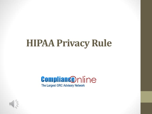 HIPAA Compliance Training | PPTX