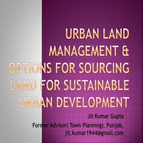 Urban Land Management & Options for Sourcing Land For Urban Development ...