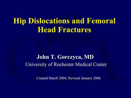 Hip dislocation | PPT