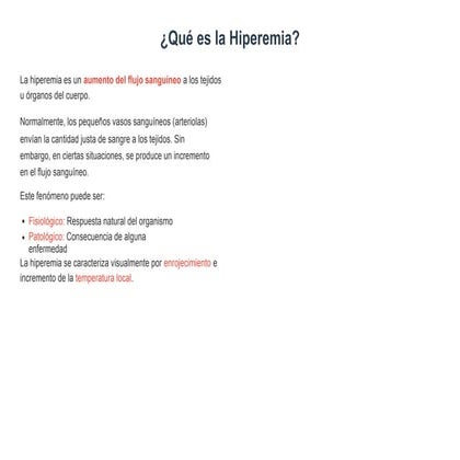Hiperemia diapositiva para universidads | PPTX