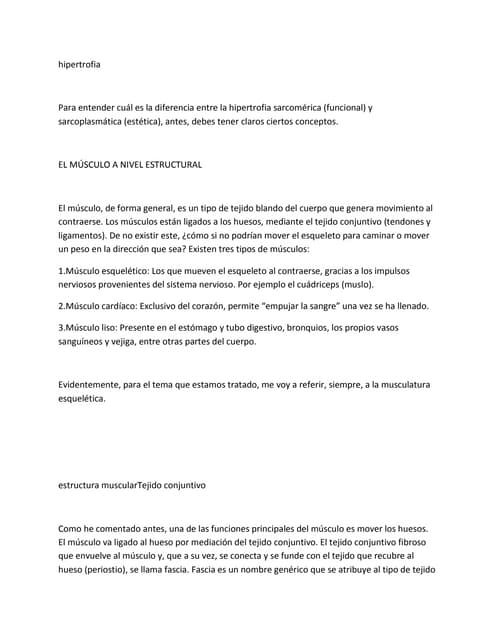 Hipertrofia muscular | PPT