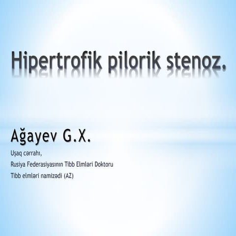 Hipertrofik pilorik stenoz | PPTX