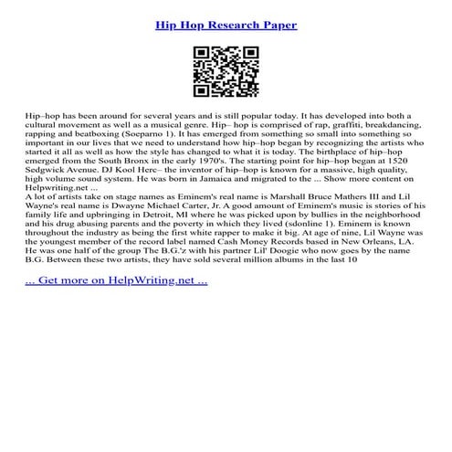 Hip Hop Research Paper | PDF