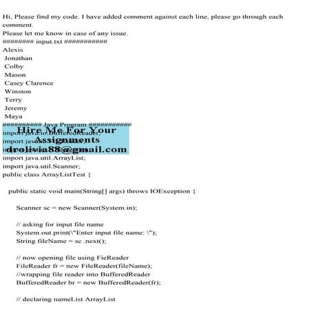 Hi, Please find my code. I have added comment against each line, ple.pdf