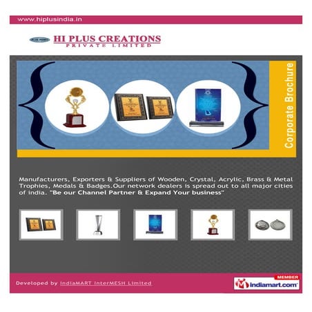 HI Plus Creations Private Limited, Delhi, Wooden Trophies | PDF