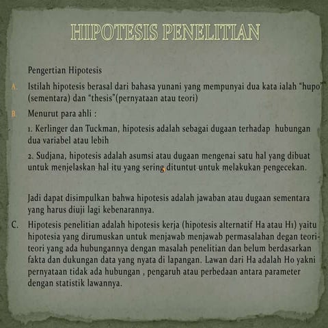 Hipotesis penelitian | PPTX