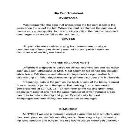 Hip pain treatment | PDF