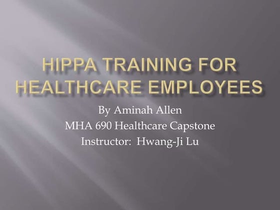 HIPAA Compliance Training | PPTX