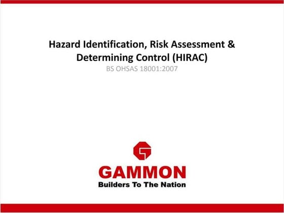 Hazard Identification & Risk Analysis (HIRA) | PDF | Skin Care | Beauty