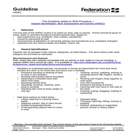 Hirac guideline fed_uni | PDF