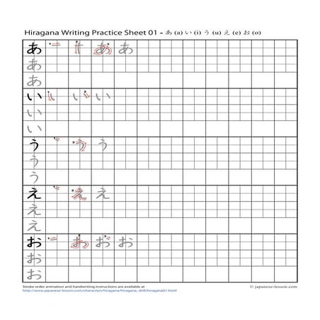 Hiragana writing practice_sheets | PDF