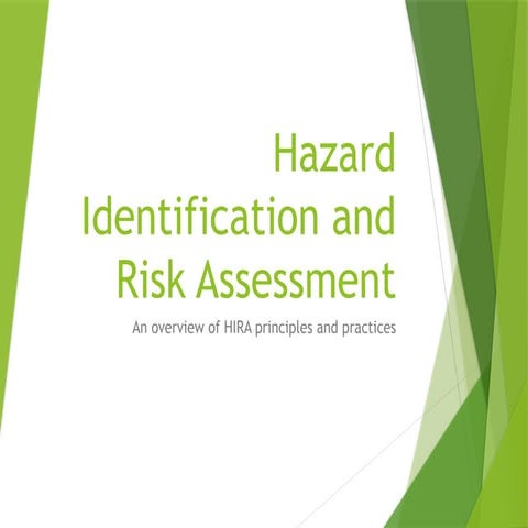 HIRA (hazard identification risk assessment) | PDF
