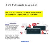Hire full stack developer | PDF | Web Development | Internet