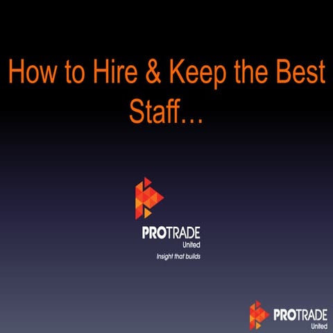 How to Hire and Keep the Best Staff | PPT