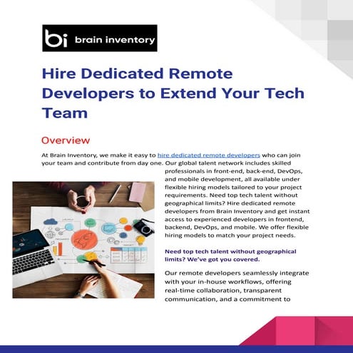 Hire Dedicated Remote Developers to Extend Your Tech Team . | PDF