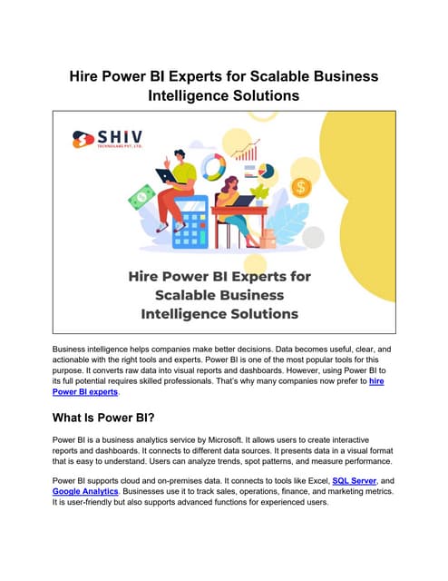 Transform Your Data with Interactive Power BI Dashboards | PDF