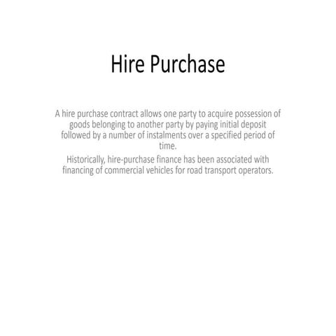 Hire purchase | PPTX