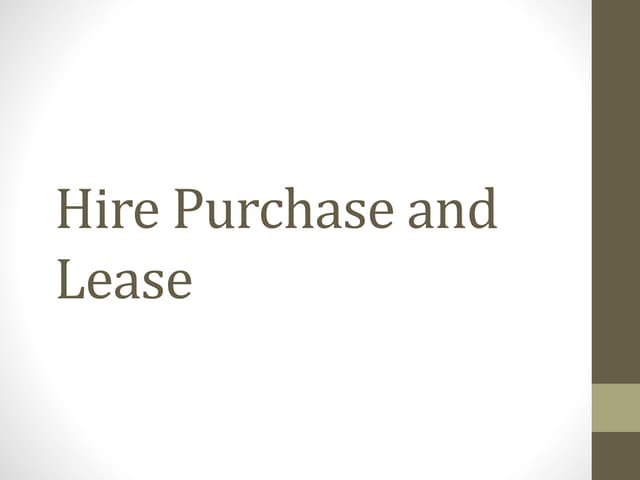 Hire purchase | PPTX