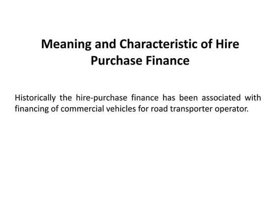 Hire purchase | PPT