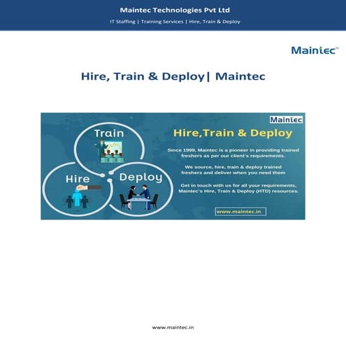 Hire,train & deploy | Maintec | PDF