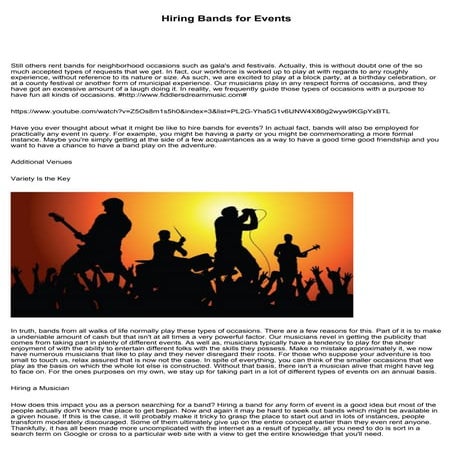 Hiring Bands for Events | PDF