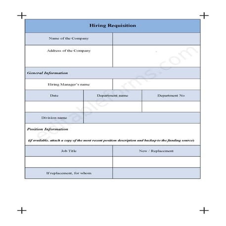 Hiring Requisition Fillable PDF Template | PDF