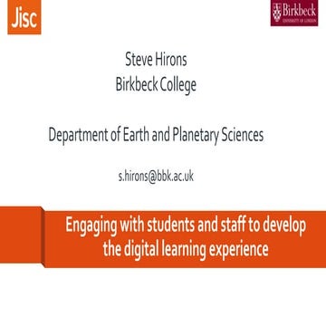 Engaging with students and staff to develop the digital learning ...