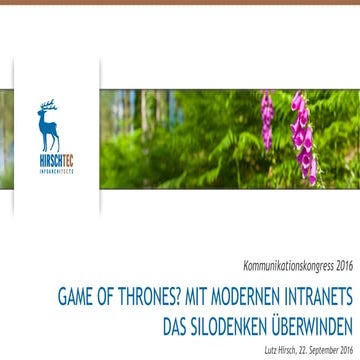 Game of Thrones? Mit modernen Intranets das Silodenken überwinden | PDF