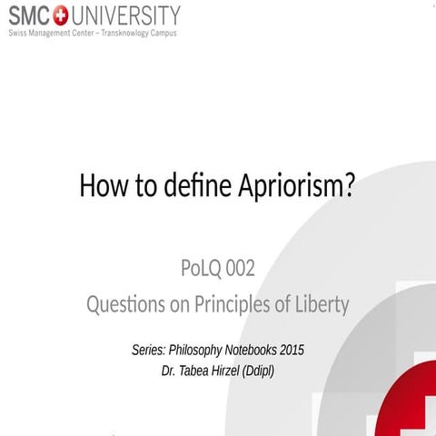 Questions on PoL (2): How to define Apriorism? | PDF | Science