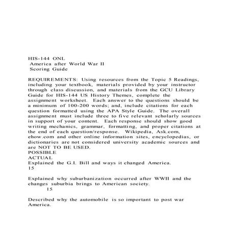 HIS-144 ONL America after World War II Scoring Guid | DOCX