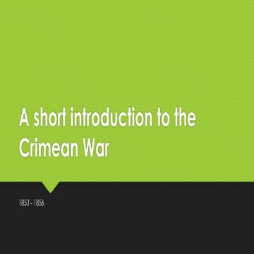 His 102 a short introduction to the crimean war | PPTX