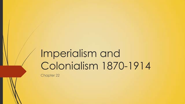 The first stage of western imperialism | PPTX