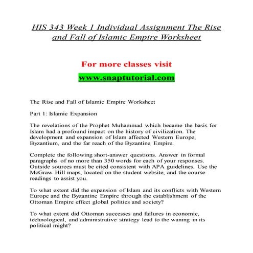 His 343 Success Begins / snaptutorial.com