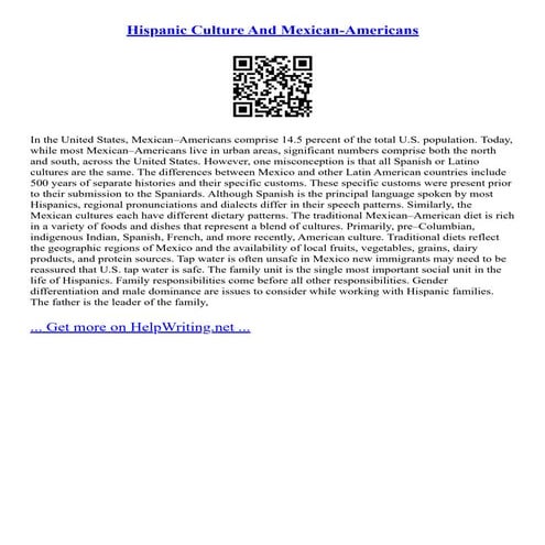 Hispanic Culture And Mexican-Americans | PDF