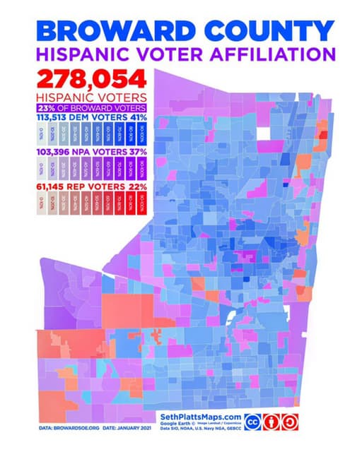 Broward County, Florida Hispanic Voter Affiliation Map | PDF Broward County, Florida Hispanic Voter Affiliation Map | PDF