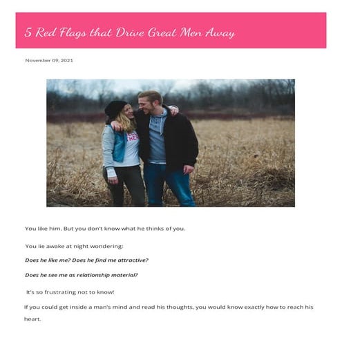 5 Red Flags that Drive Great Men Away | PDF
