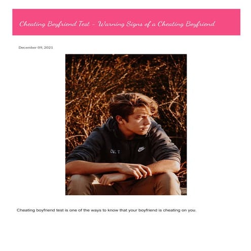 Cheating Boyfriend Test - Warning Signs of a Cheating Boyfriend | PDF