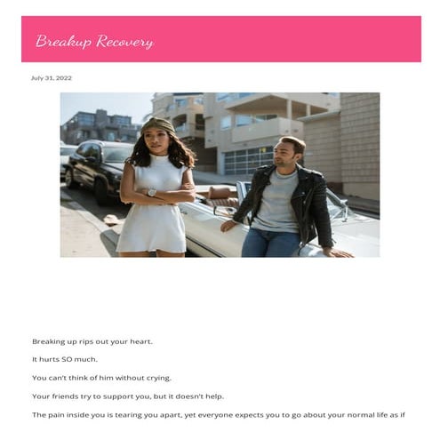 Breakup Recovery | PDF | First Aid | Injuries