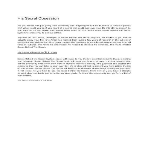 His secret obsession | PDF