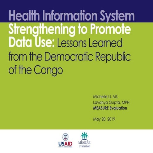 Health Information System Strengthening to Promote Data Use: Lessons ...