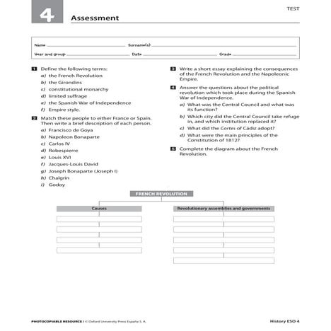 S.S.C. History Chp 2 Test Paper