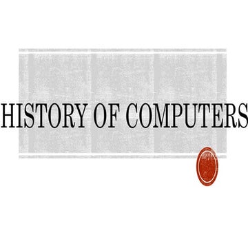 History of Computers | PPTX