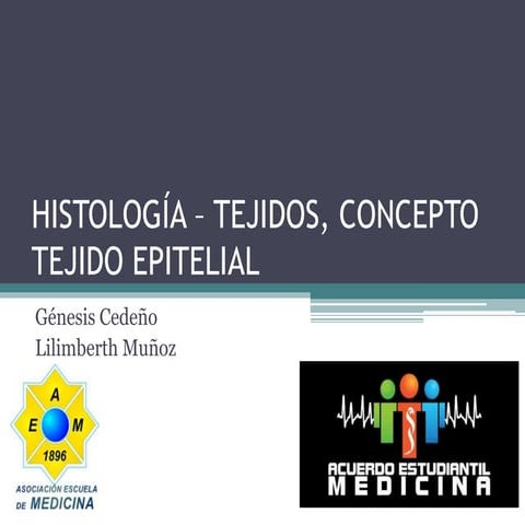 Tejidos, concepto, tejido epitelial | PPTX