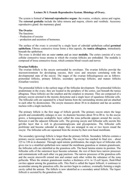 Microscopic features of ovary | PDF