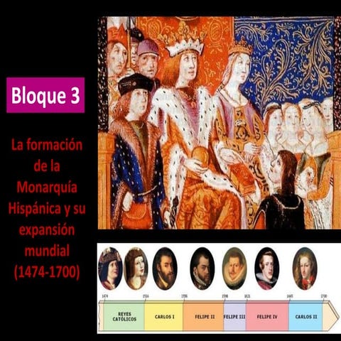 Bloque 3:La formación de la Monarquía Hispánica y su expansión mundial (1474-1700) | PDF