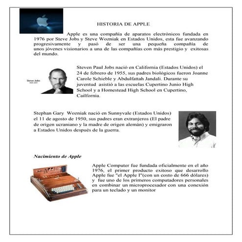 Historia de apple | DOCX