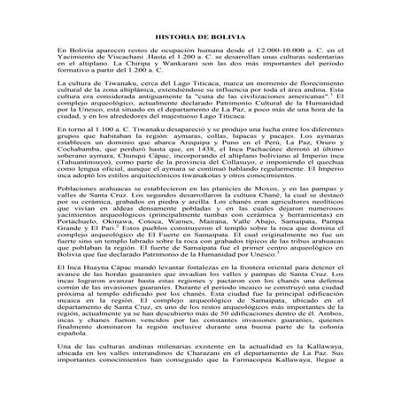 Historia de bolivia | DOCX