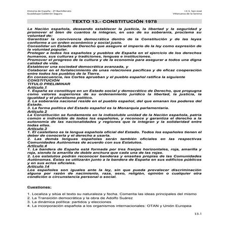La constitución española de 1978 | PPT