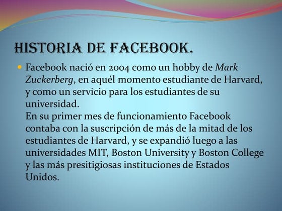 Historia de facebook | PDF