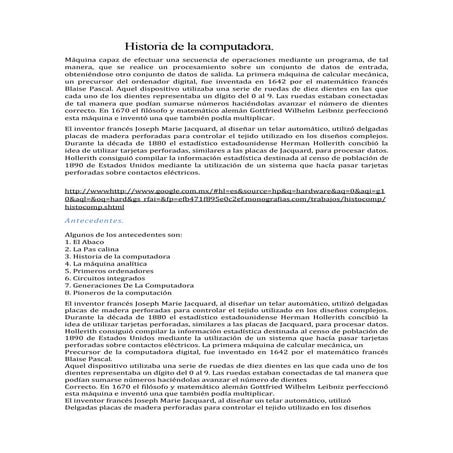 Historia de la computadora | DOCX